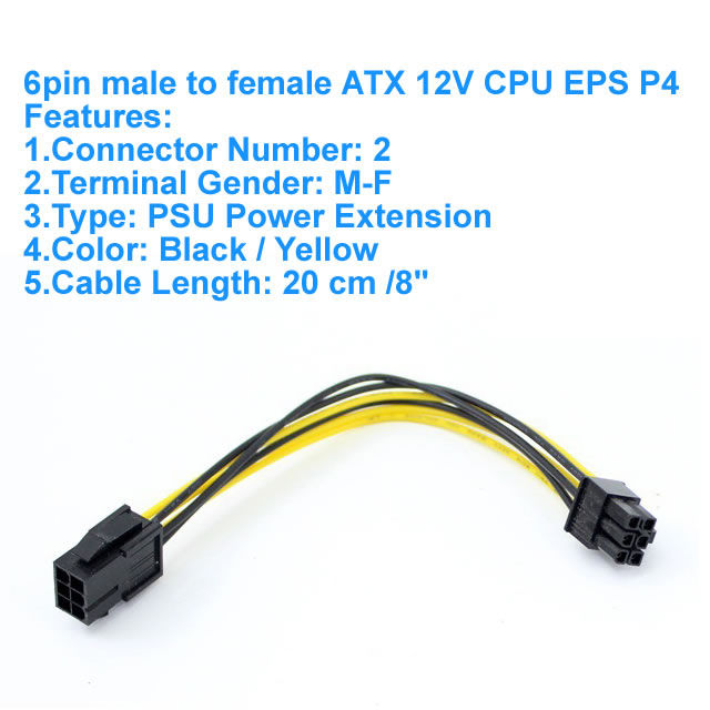 Male to Female ATX CPU Power Extension Cable | Lazada PH