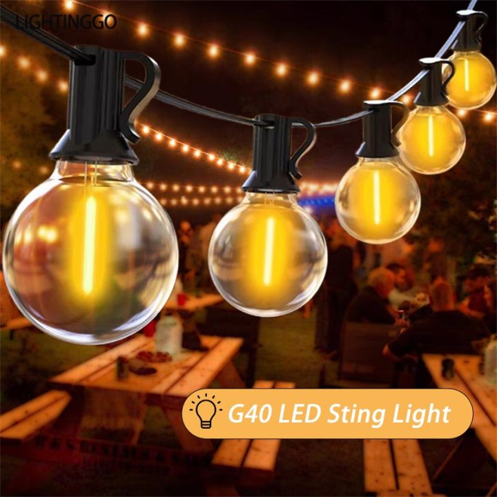 LIGHTINGGO Outdoor Waterproof LED Lights Retro G40 Holiday Wedding ...