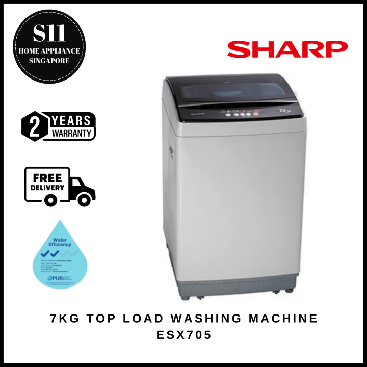Sharp 7kg ESX705 Top Load Washing Machine * FREE INSTALL & DISPOSE + 2 ...