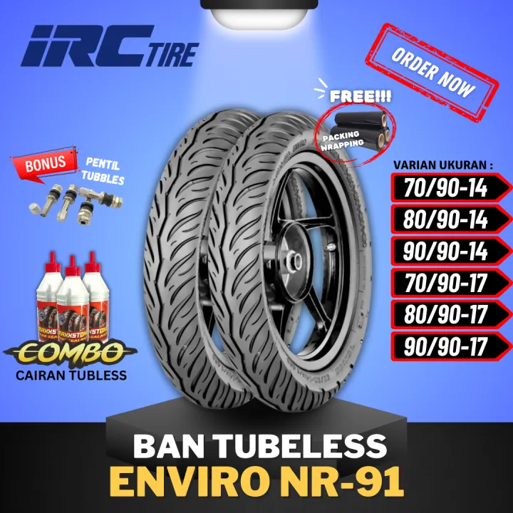 [READY COD] BAN IRC ENVIRO NR91 TUBELESS RING 17 ( 70/90-14 / 80/90-14 ...