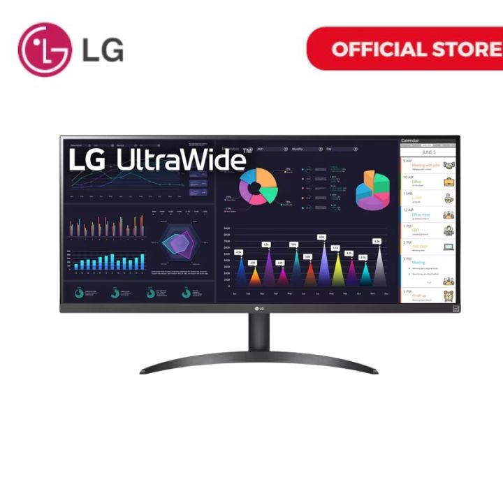 LG 34WQ500 34” UltraWide FHD VESA DisplayHDR™ 400 IPS Monitor with AMD ...