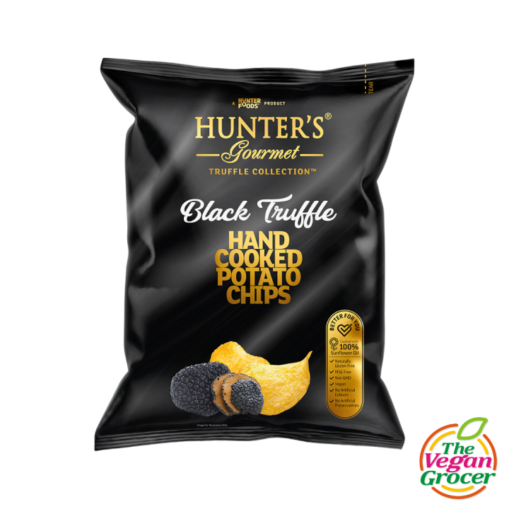 Hunters Gourmet Black Truffle Hand Cooked Potato Chips 125g (gluten ...