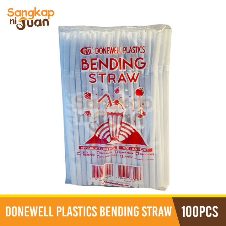100pcs White Bendable Straw for Drink Beverages | Lazada PH