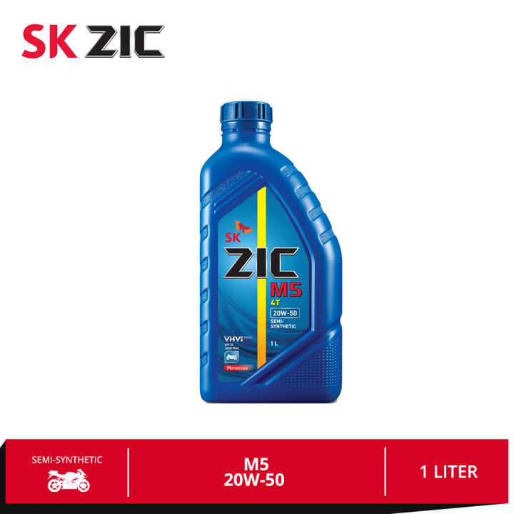 SK ZIC M5 4T 20W-50 1 Liter Semi Synthethic Motor Oil | Lazada PH