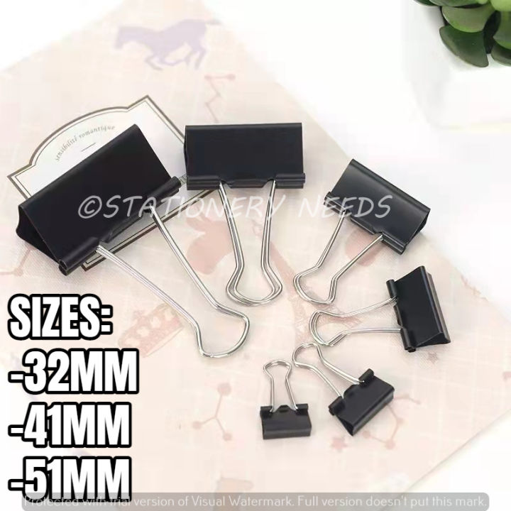 12PCS/1SET BLACK BINDER CLIPS (32MM, 41MM, 51MM) Bulldog Clips ...
