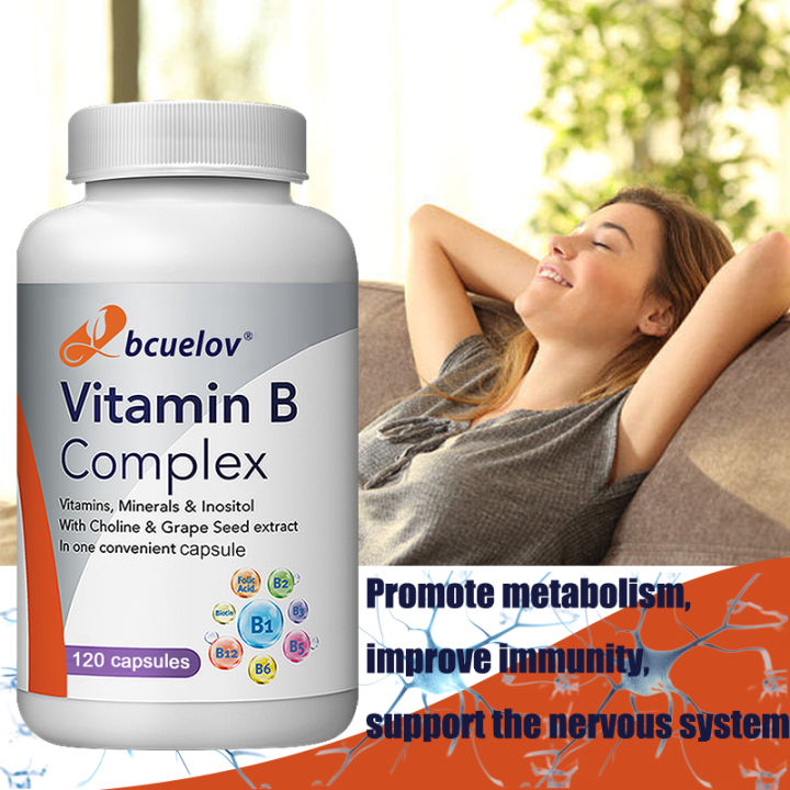 Vitamin B Complex Supplement | 120 Capsules | Boosts Immunity ...
