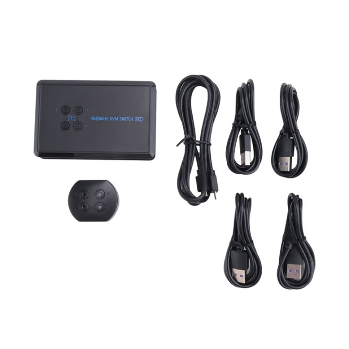(KFAT) Desktop Controller 4 Port -Compatible KVM Switch 4K USB KVM ...