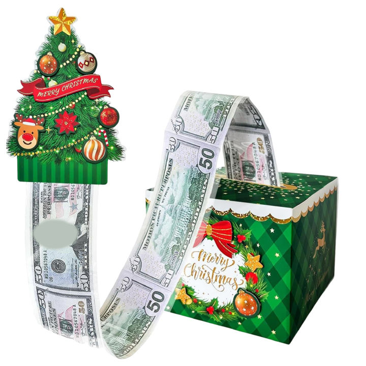 Memorable Cash Gift Box Christmas Money Box Christmas Money Pull Box ...
