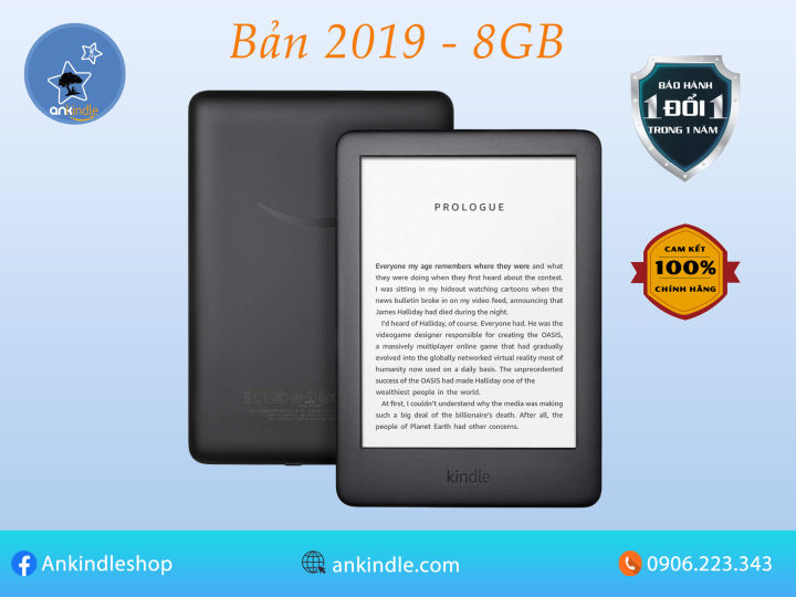 Máy đọc sách Kindle Basic 10th 2020 màn hình cảm ứng điện dung E Ink ...