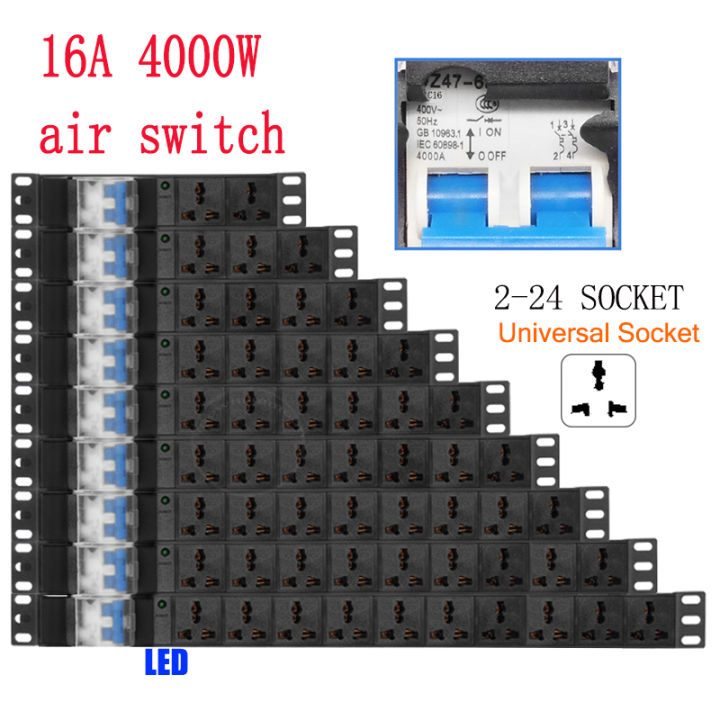 Without Wire Pdu Power Distribution Unit 2 24 Ac Universal Socket 16a 4000w Air Switch Big Power