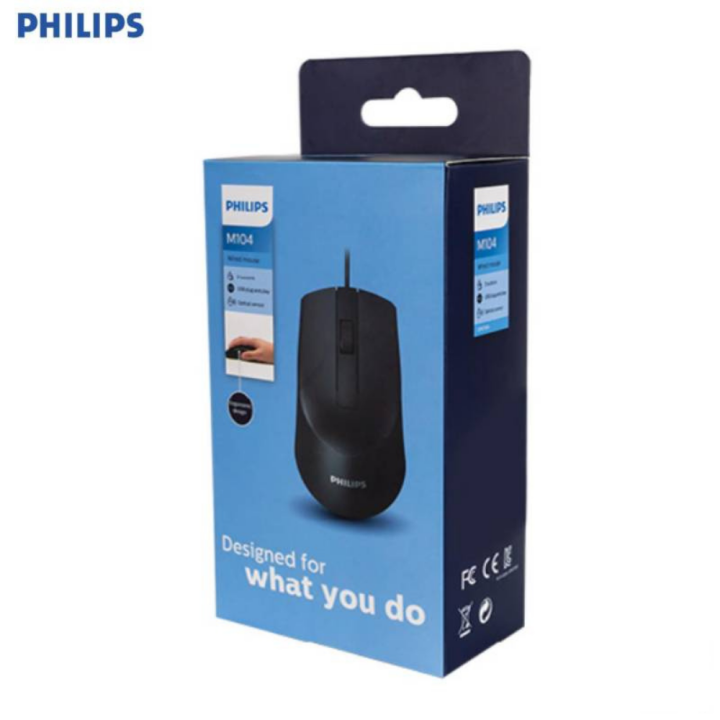 Philips SPK7104 USB Optical Wired Mouse for PC Laptop Desktop Computers ...
