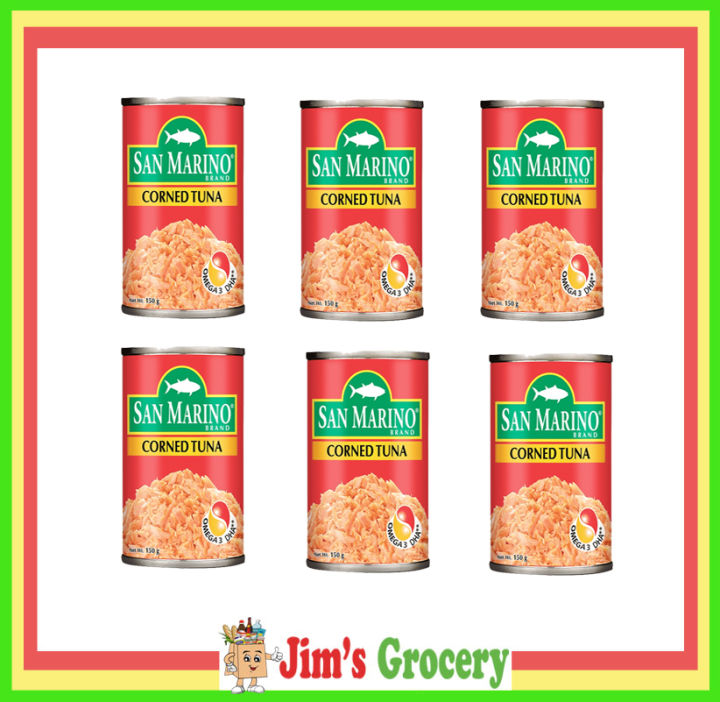 JIMS SAN MARINO CORNED TUNA 150G (red) (SET BY 6) | Lazada PH