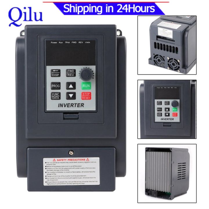 1-Phase 220V Input 3-Phase 380V Output 1.5KW VFD Variable Frequency Inverter Speed Controller ...