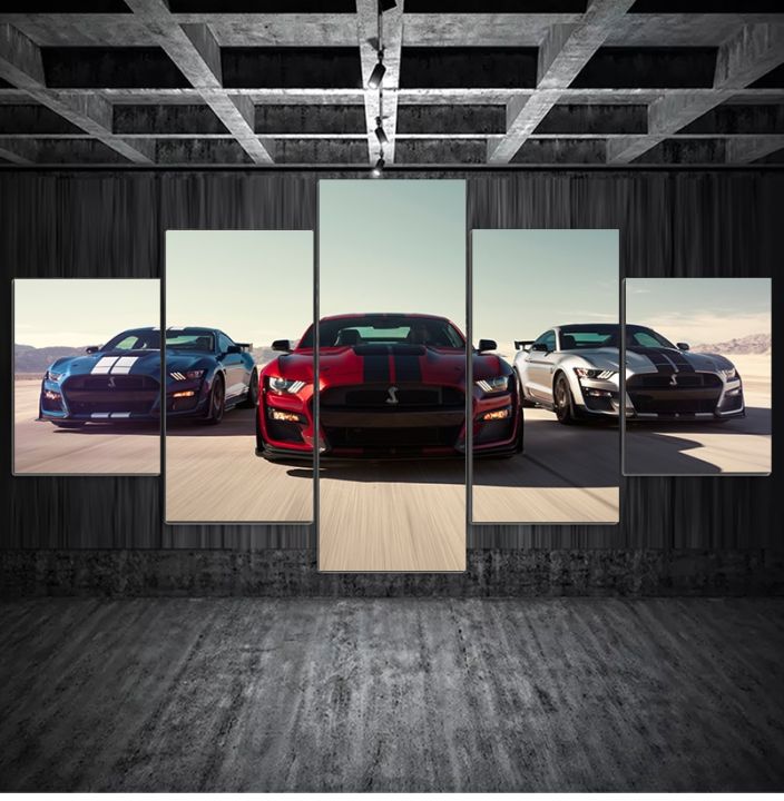 Luxury Cars Ford Mustang Shelby Gt500 Wall Art Canvas Prints 5 Panel ...