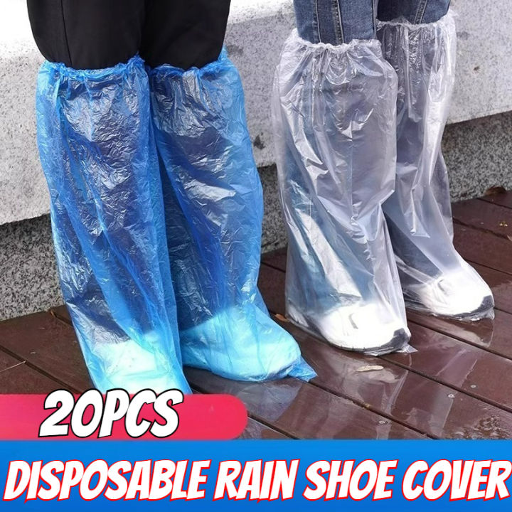 20Pcs Waterproof Anti-Slip Disposable Rain Shoe Cover Transparent ...