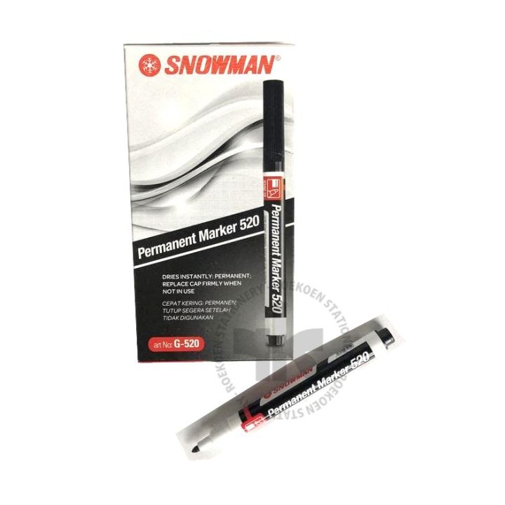 Spidol Permanent Snowman G - 520 Hitam / Permanent Marker Snowman 520 | Lazada Indonesia