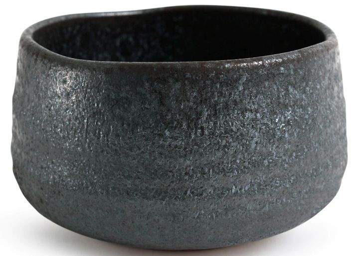 Mino Ware Japanese Pottery Tea Ceremony Matcha Bowl (Black Crystal ...