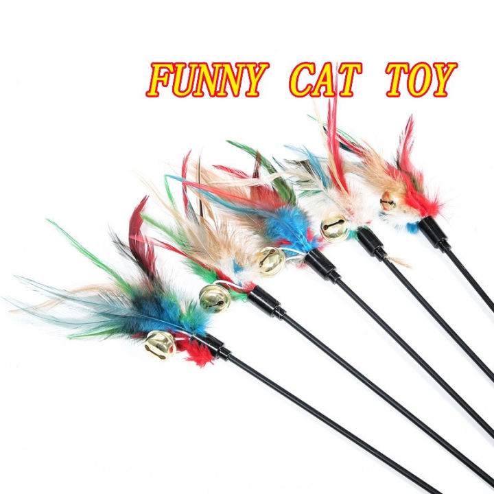 Cat Toys Colorful Cat Feather Funny Playing Catcher Teaser Toy for ...