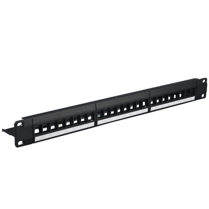 (PZMO) 19-Inch 1U Cabinet Rack Through 24-Port CAT6 Patch Panel RJ45 ...