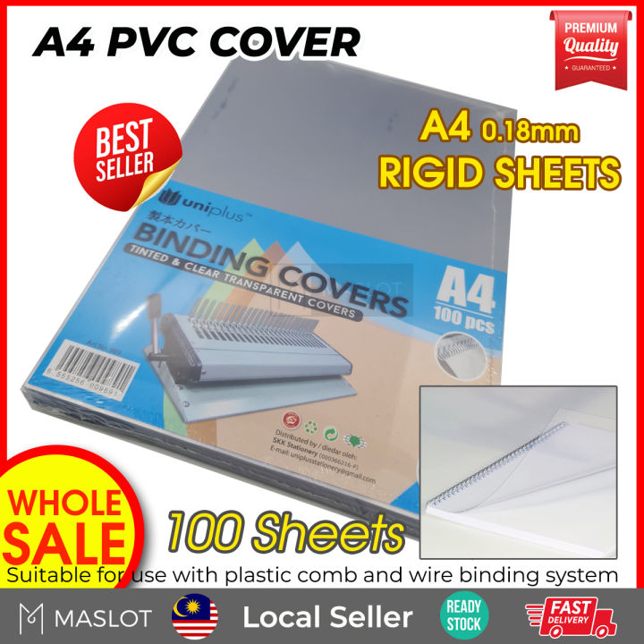 A4 PVC Cover Transparent Binding / PVC Plastic Sheet Cover / Rigid Binding Cover A4 (100 sheets ...