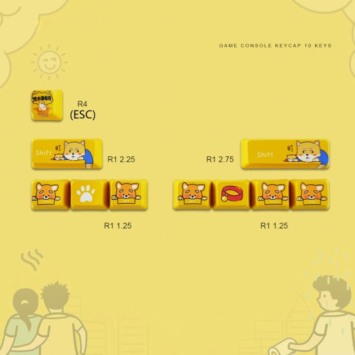 10-Key Dye Sublimation PBT Keycap Chinese Style OEM R1 SHIFT ESC Large ...