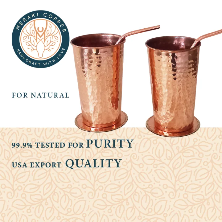 Premium Long Hammered Copper Cup (600ml) | Lazada