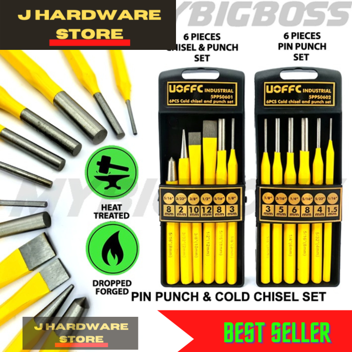 ANTON 6PCS PIN PUNCH SET AND COLD CHISEL SET CENTER PUNCH COLD CHISEL PIN PUNCH TOOLS | Lazada PH