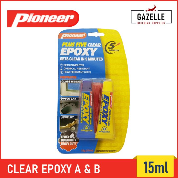 Pioneer Plus Five Clear Epoxy Set (A&B) 15ml / Durasteel Epoxy Set 35g ...