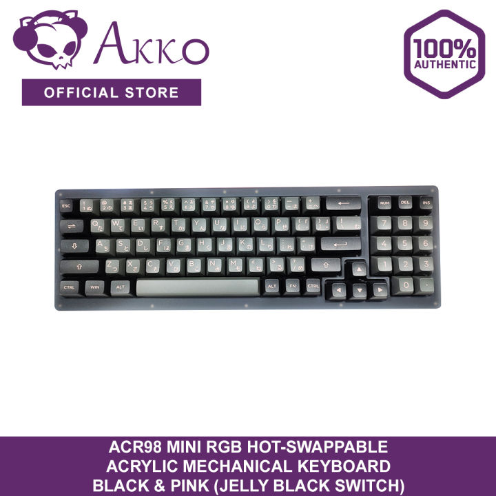 Akko ACR98 Mini RGB Hot-Swappable Acrylic Mechanical Keyboard Black ...