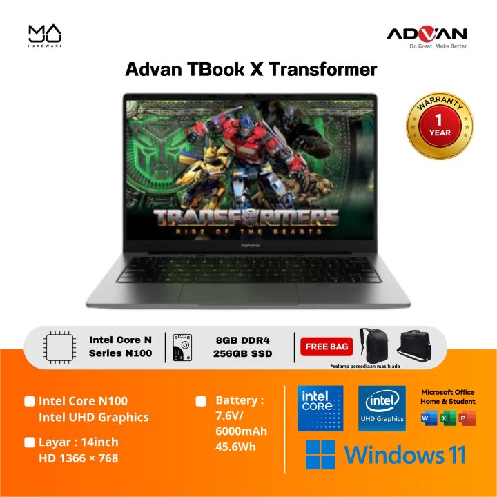 Laptop Advan TBOOK X TRANSFORMER 14 inch Intel N100 RAM 8GB SSD 128GB ...