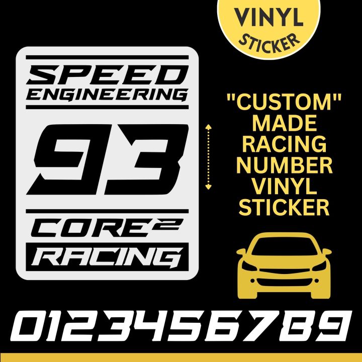 SPEED ENGINEERING RACING RACE NUMBER CAR STICKER SIDE DOOR Vehicle ...