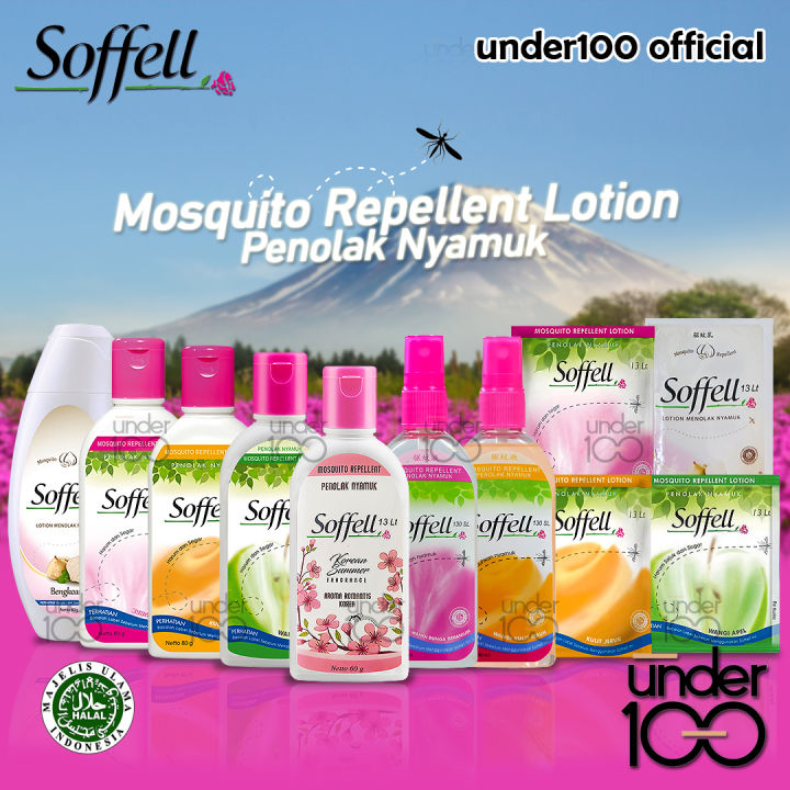UNDER100 SOFFELL Lotion Anti Nyamuk Botol Spray 80ml |Sachet 6g | Botol ...