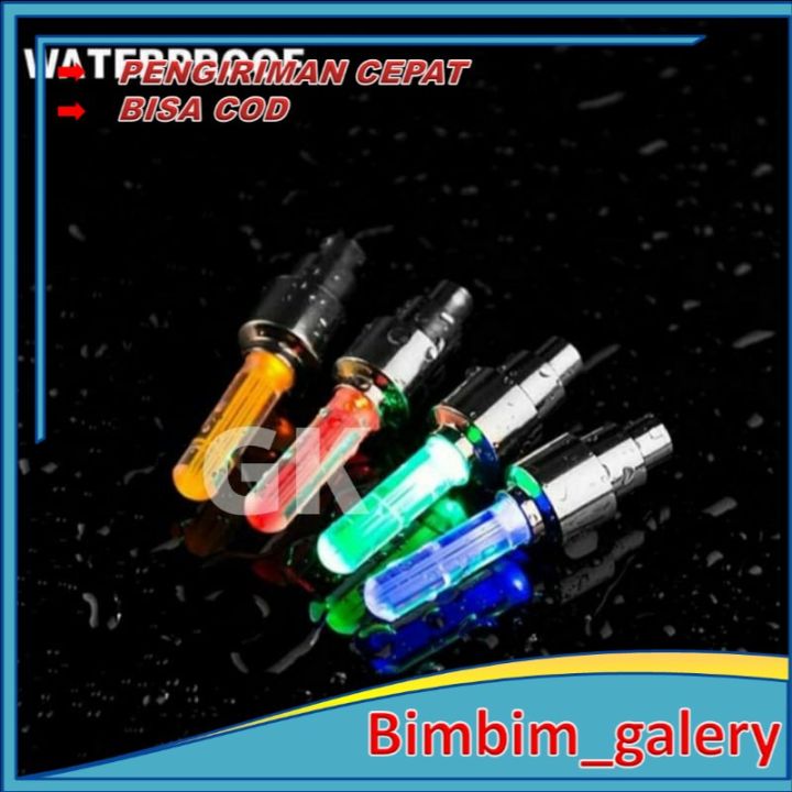 BIMBIM (2 PCS) Lampu Roda Ban Mobil Sepeda Motor / Tutup Pentil LED ...