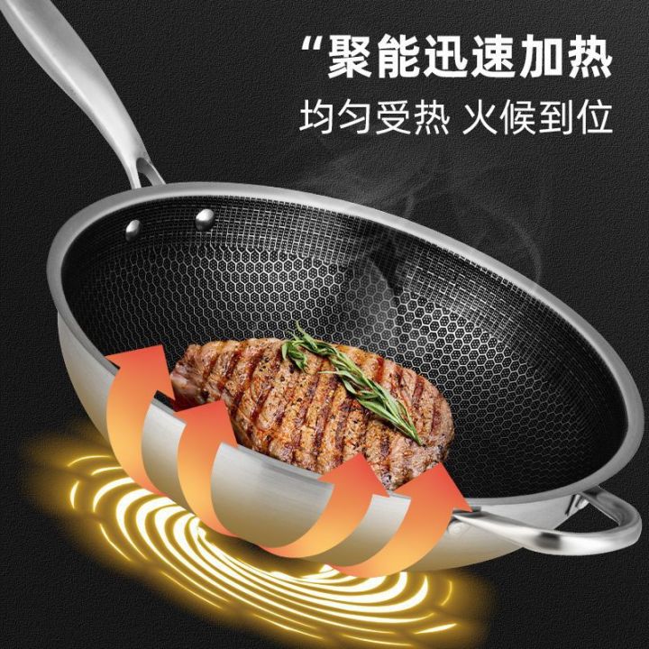Honeycomb Non-stick surface frying pan Household flat bottom frying pan ...