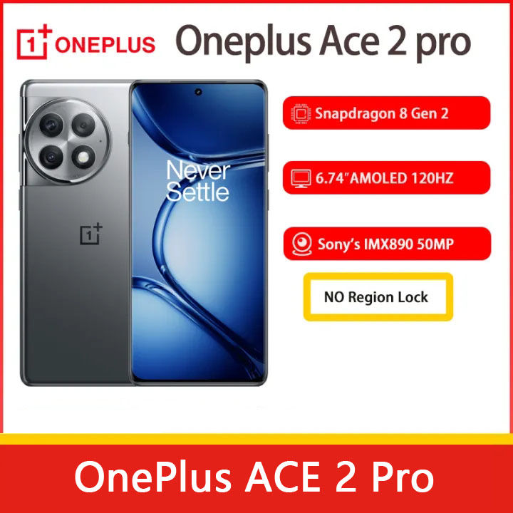 Chinese ROM OnePlus Ace 2 Pro 5G Mobile Phone Snapdragon 8 Gen 2 6.74inch 3D AMOLED 5000mAh 150W ...