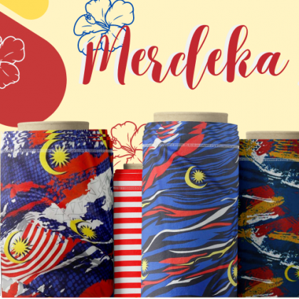 Ready Stock Kain Knit Fabric Milk Silk Fabric Merdeka Theme National ...