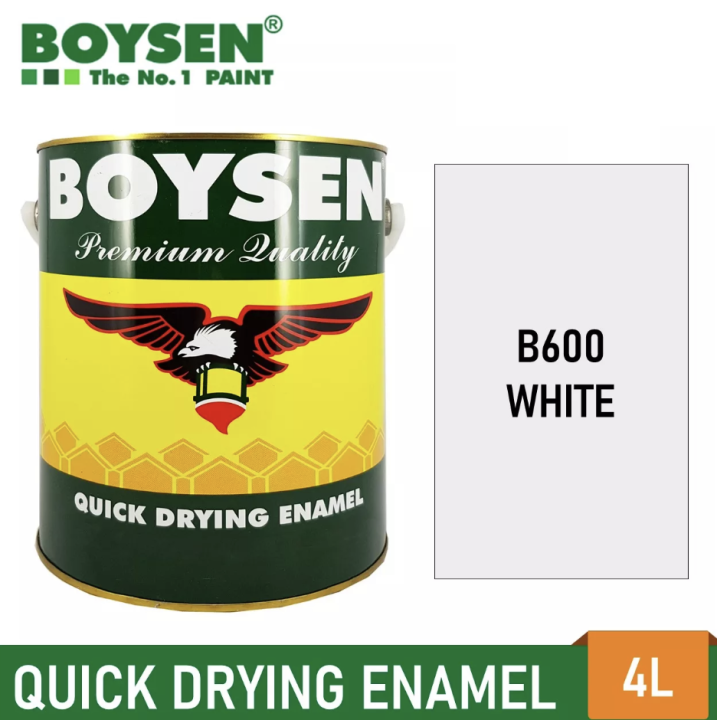 S.W Boysen Quick Dry Enamel Paint 4 Liter Premium Quality B-600WHITE/B ...