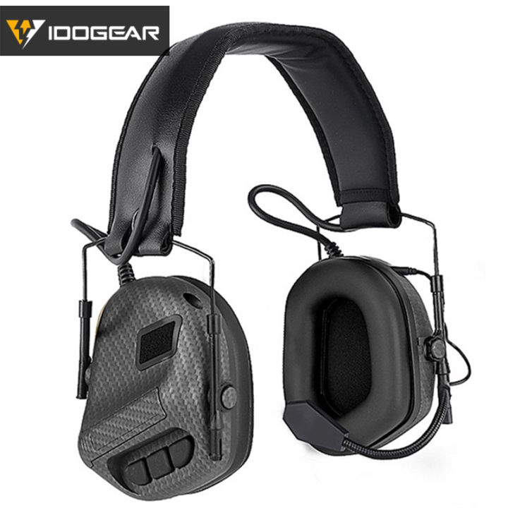 IDOGEAR Tactical Electronic Headset Ear Muffs Camo Head Wearing Noise ...