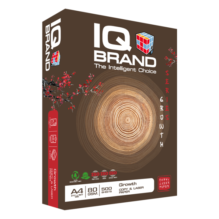 กระดาษถ่ายเอกสาร A4 IQ GROWTH SERIES 80 แกรม | Lazada.co.th