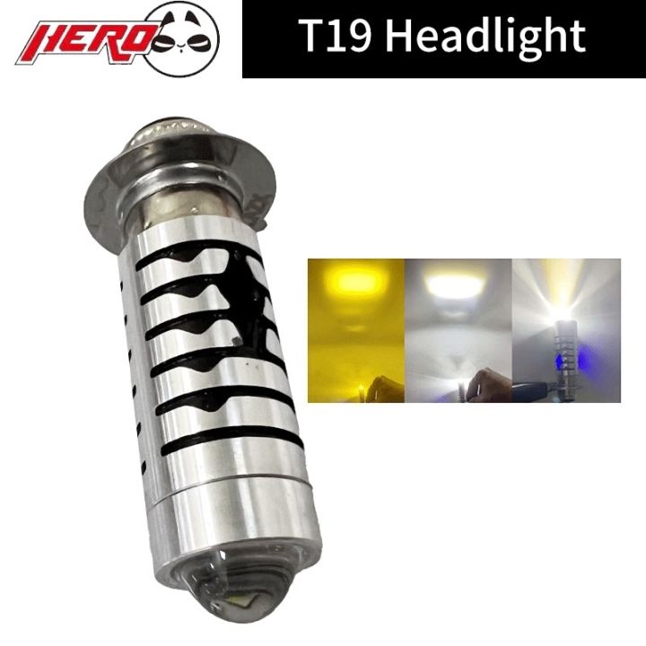 Motorcycle T19 / H4 LED Headlight Bulb W/Parklight Universal High and ...