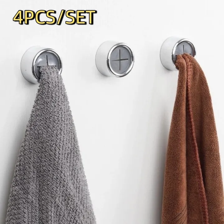 LARGONI 4 pieces Tròn Kẹp khăn rửa chén Tự dính Không đục lỗ Giá đỡ ...