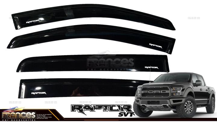 FORD RAPTOR 2018 to 2025 RAIN VISOR / RAIN GUTTER INJECTION TYPE ...