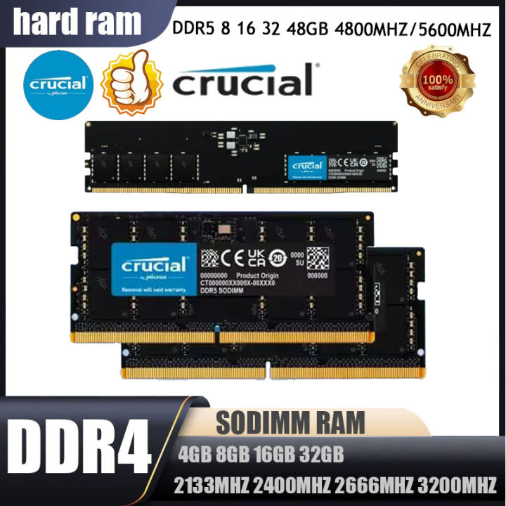 Crucial DDR5แรมแล็ปท็อป4800/5600Mhz 1.1V หน่วยความจำโน้ตบุ๊ค RAM สำหรับ ...