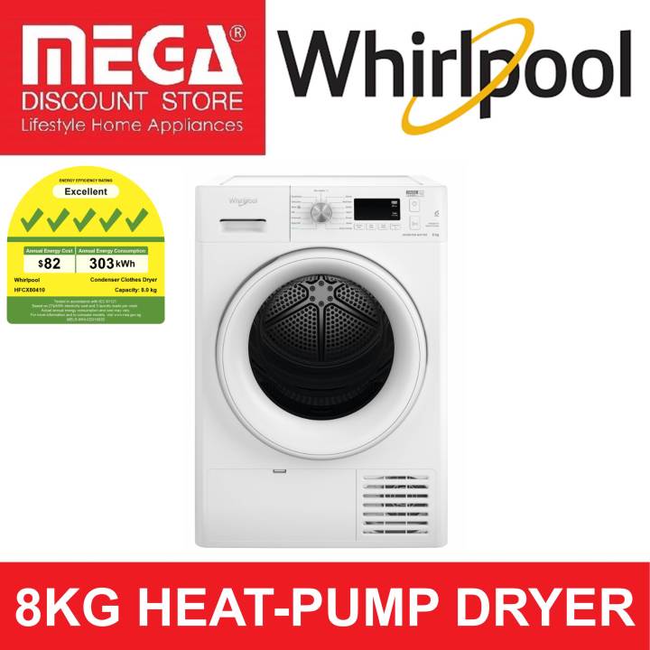 WHIRLPOOL HFCX80410 8KG HEAT-PUMP DRYER (5 TICKS) | Lazada Singapore
