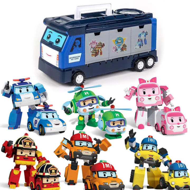 Poli Deformation Transformer Cars Robot Amber Helly Car Toys Roy Mark ...
