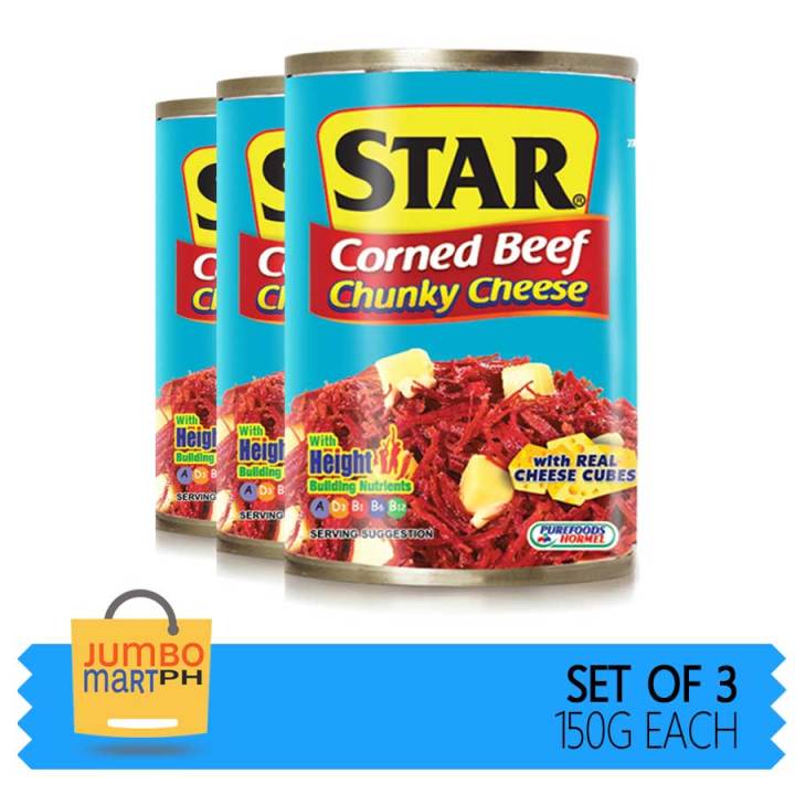 PUREFOODS STAR CHUNKY CHEESE CORNED BEEF 150G / SET OF 3 | Lazada PH