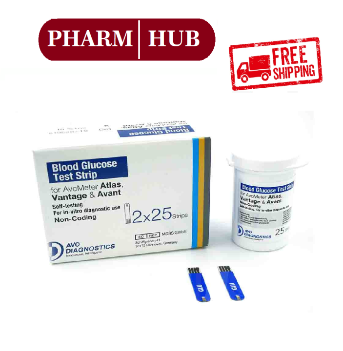 AvoMeter Avo meter Blood Glucose Strips 50s for Atlas,Avant,Vantage ...