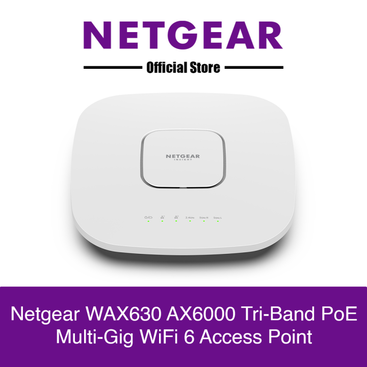 Netgear WAX630 AX6000 Tri-Band PoE Multi-Gig WiFi 6 Access Point ...