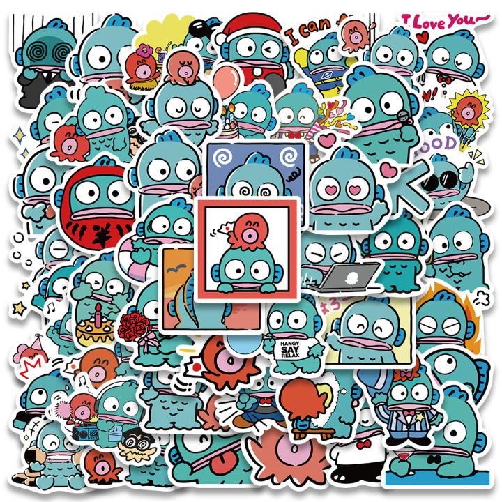10/50PCS Funny Sanrio Hanyodon Stickers Waterproof PVC Kids Graffiti ...