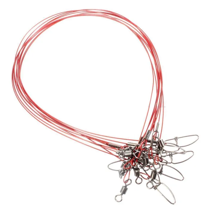 Fishing Lures Stainless Steel Trace Wire Leader Spinner Swivel Line 50 ...